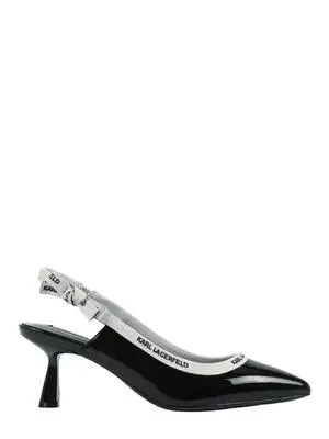 Karl Lagerfeld Panache Ribbon Slingback Heeled Pumps - Black