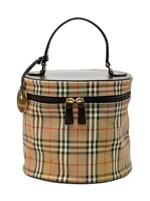 Burberry Haymarket Check Canvas Vanity Bag - Brown