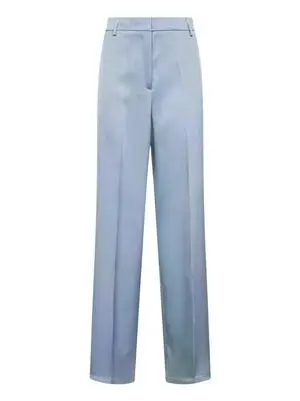 BLANCA VITA Satin Tailored Trousers - Blue