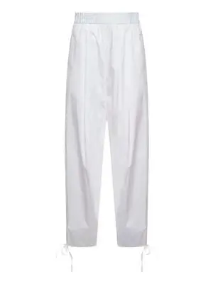 BLANCA VITA Elasticated-waist Straight Leg Trousers - White