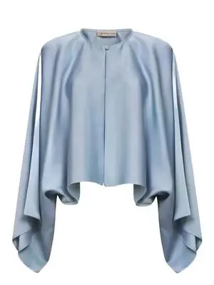 BLANCA VITA Asymmetric-sleeve Bolero - Blue