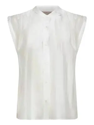 BLANCA VITA Mandarin-collar Blouse - White