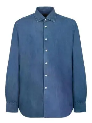 SLOWEAR Rounded Hem Shirt - Blue