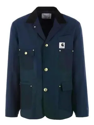 Sacai X Carhartt Wip Corduroy Collar Pocket Jacket - Blue