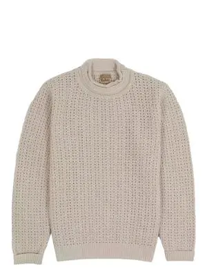 RAKKI Long-sleeve Crochet Sweater - Neutrals