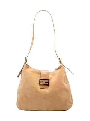 Fendi Suede Ff Shoulder Bag - Brown