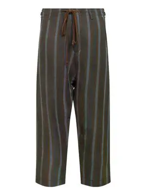 UMA WANG Striped Drawstring Trousers - Grey