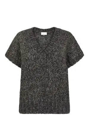 P.a.r.o.s.h V-neck Short Sleeve Top - Black