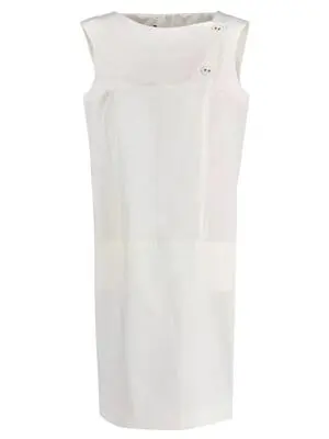 GIO' GUERRERI Pocket Midi Dress - White