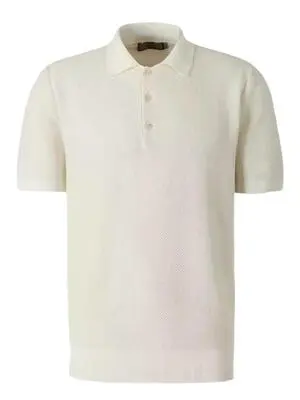 Canali Textured Polo Shirt - Neutrals