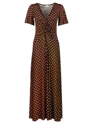 Marella Polka-dot Maxi Dress - Brown