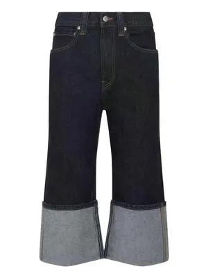 Khaite Cuffed Cotton Jeans - Blue