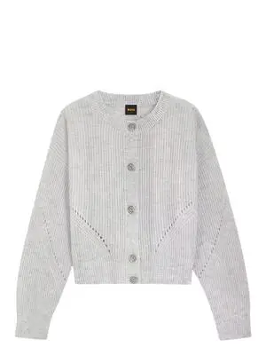 BOSS Knitted Button Cardigan - Grey