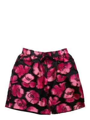 4SDESIGNS Floral Baggy Shorts - Black