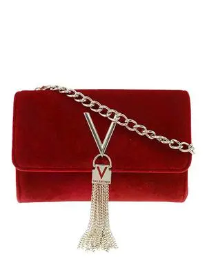 Valentino Garavani 2000-2025 Velvet Tassel Divina Crossbody Bag - Red