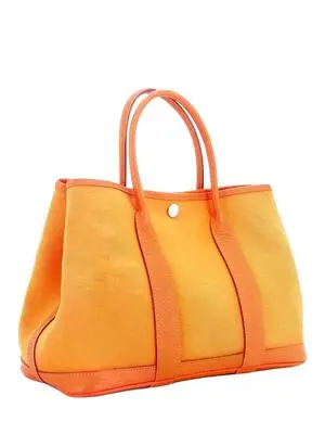 Hermès Garden Party Toile And Leather 30 Tote Bag - Orange