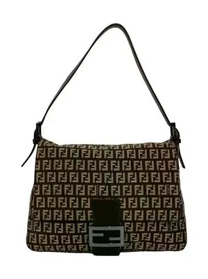 Fendi Zucchino Canvas Mamma Forever Shoulder Bag - Brown