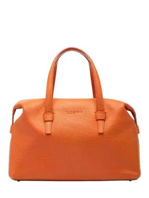 Loewe 2000-2010 Leather Bowling Bag Handbag - Orange