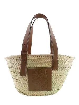 Loewe Small Raffia Anagram Basket Tote - Brown