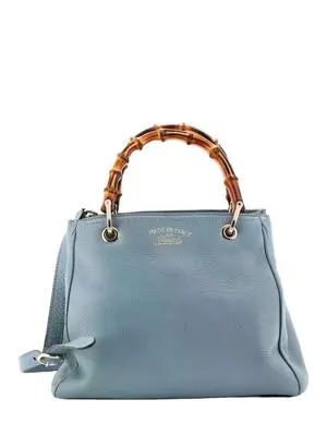 Gucci Bamboo Shopper Small Tote Bag - Blue