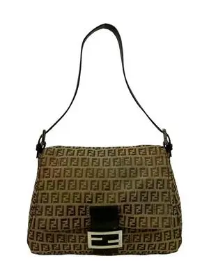 Fendi 2010-2026 Zucchino Canvas Mamma Forever Shoulder Bag - Brown