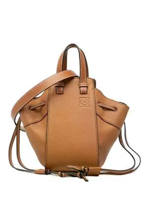 Loewe Mini Grained Calfskin Drawstring Hammock Bag - Brown