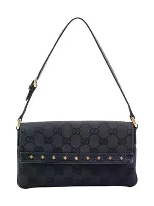 Gucci Gg Canvas Nailhead Shoulder Bag 2000-2015 - Black