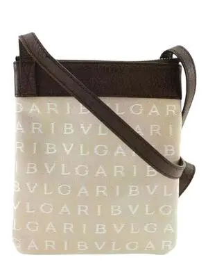 BVLGARI 2000-2025 Logomania Canvas Crossbody Bag - Brown