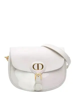 Dior 2022 Medium Leather Bobby Crossbody Bag - White