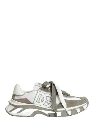 Dolce & Gabbana Dg Country Road Nylon And Calfskin Sneakers - White