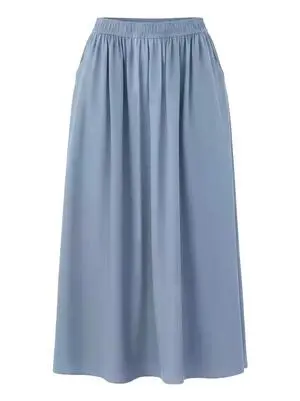 ELEH Pleated Midi Skirt - Blue