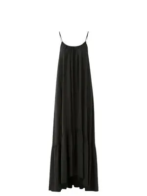 ELEH Ruffled Slip Maxi Dress Black