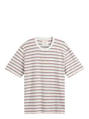 Folk Multistripe T-shirt - Ecru/red Oxide Mix