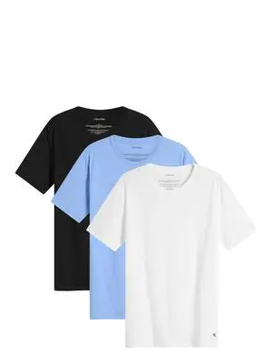 Calvin Klein Crew Neck T-shirt 3 Pack - Black/blue/white