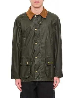 Barbour Jacket With Pockets And Embroidered Logo - Green