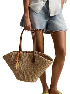 Ralph Lauren Beaded Leather Bag Charm - Sunset Multi