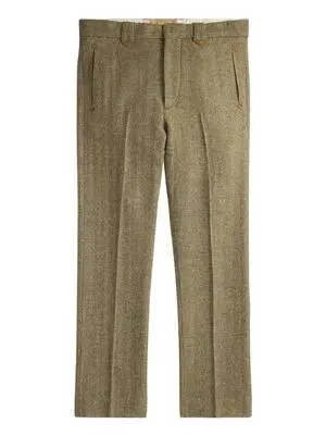 Ralph Lauren Slim Fit Wool Herringbone Pants - Sage/tan Multi