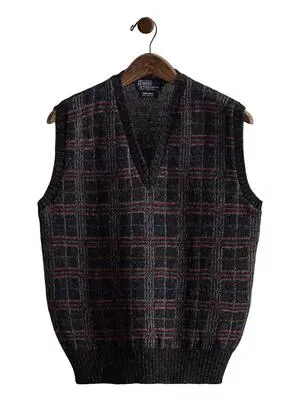Ralph Lauren Plaid Wool Vest - Mixed Multi