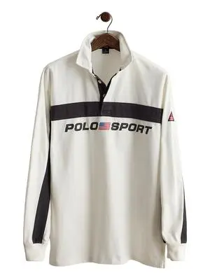 Ralph Lauren C. 1995 Polo Sport Rugby Shirt Size - White