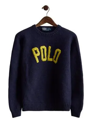 Ralph Lauren C. 2005 Logo Wool Sweater Size - Blue