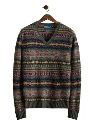 Ralph Lauren Fair Isle Wool V-neck Sweater - Multi
