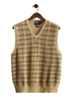 Ralph Lauren Plaid Sweater Vest - Tan