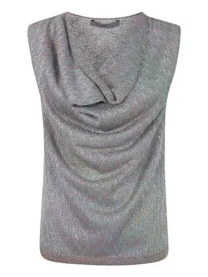 D.exterior Zigzag-pattern Top - Brown