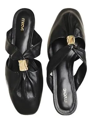 Maeve Hardware Closed-toe Sliders - Black