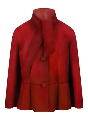 Prada Suede Jacket Red