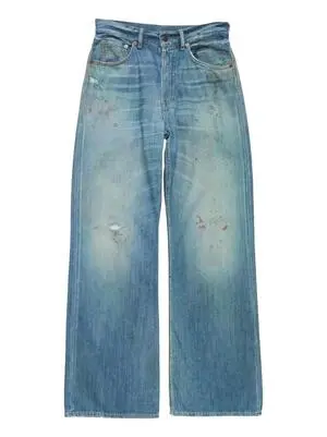 Acne Studios Patch Detail Wide Leg Jeans - Blue