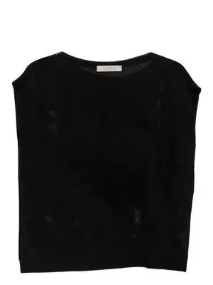 D.exterior Sleeveless Knitted Top - Black