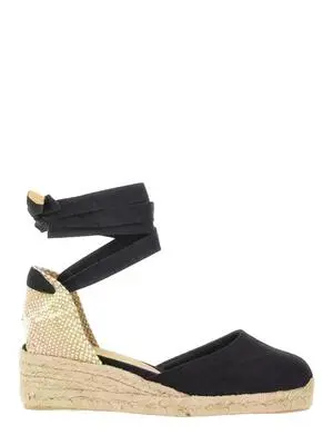 CastaÑer Carina Tie-Fastening Espadrille Black