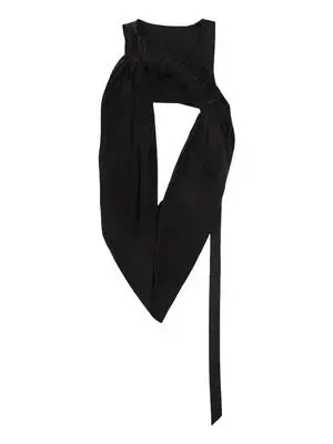 Rick Owens Sleeveless Gathered Detail Tank - Black