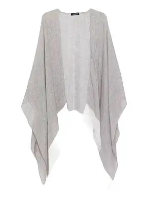 Fabiana Filippi Frayed Hem Poncho - Grey